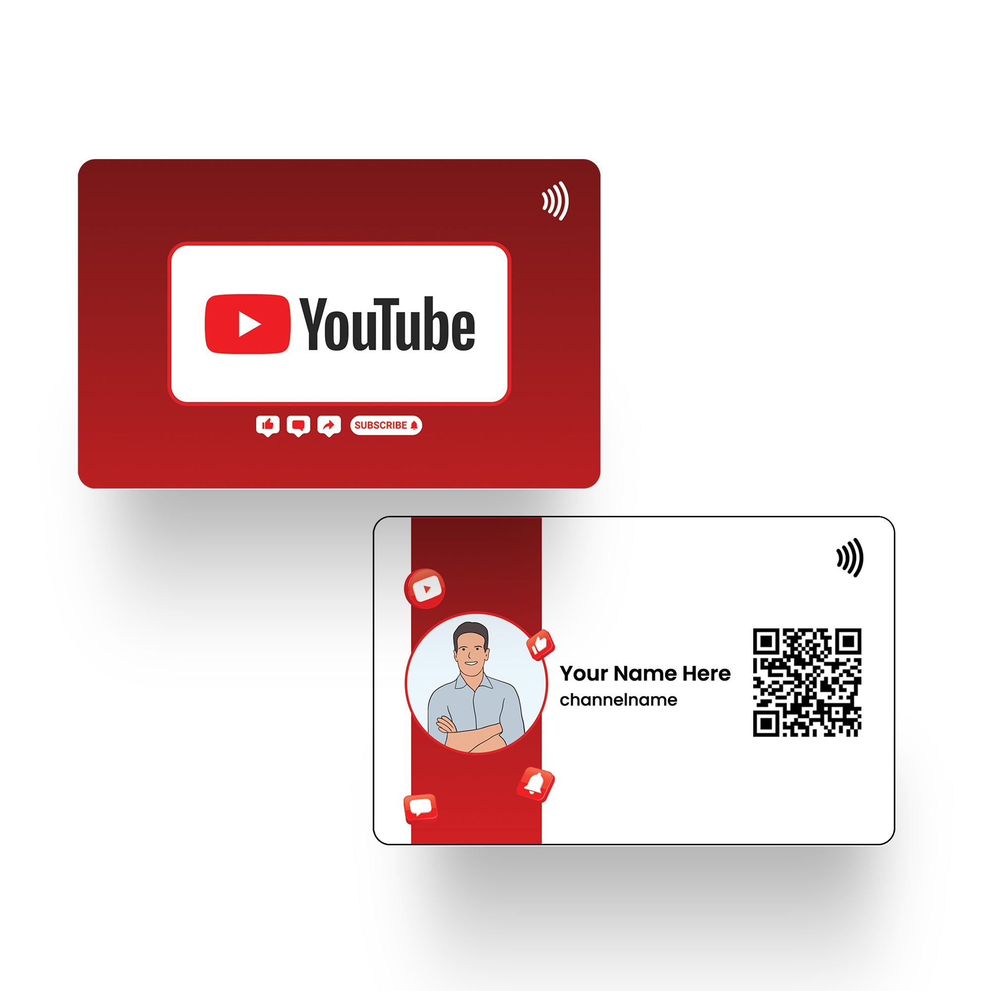 Customized PVC YouTube NFC Social Media Card | Qlem – Qlem.co
